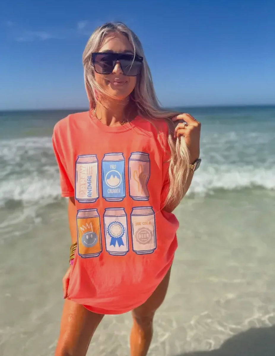 Preppy beer can tee – Martha Gene