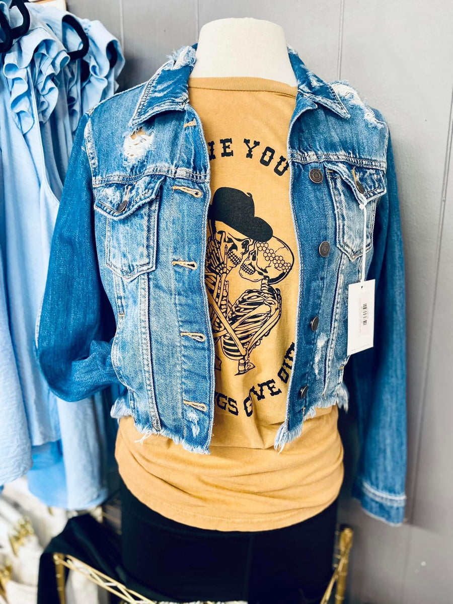 Blue Jean lady cropped denim jacket – Martha Gene