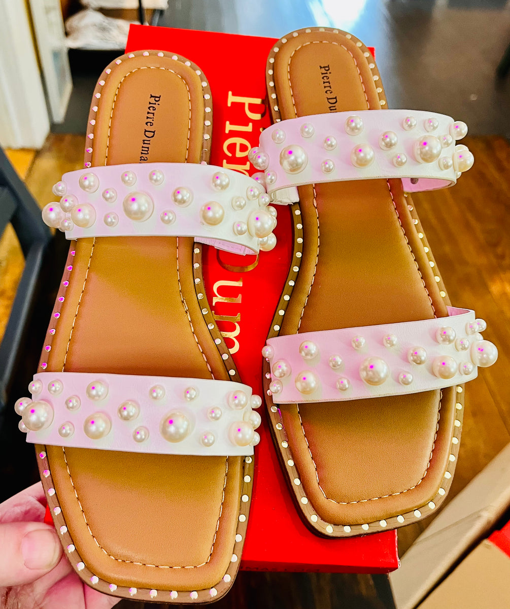 Whitney pearl embellished sandals – Martha Gene